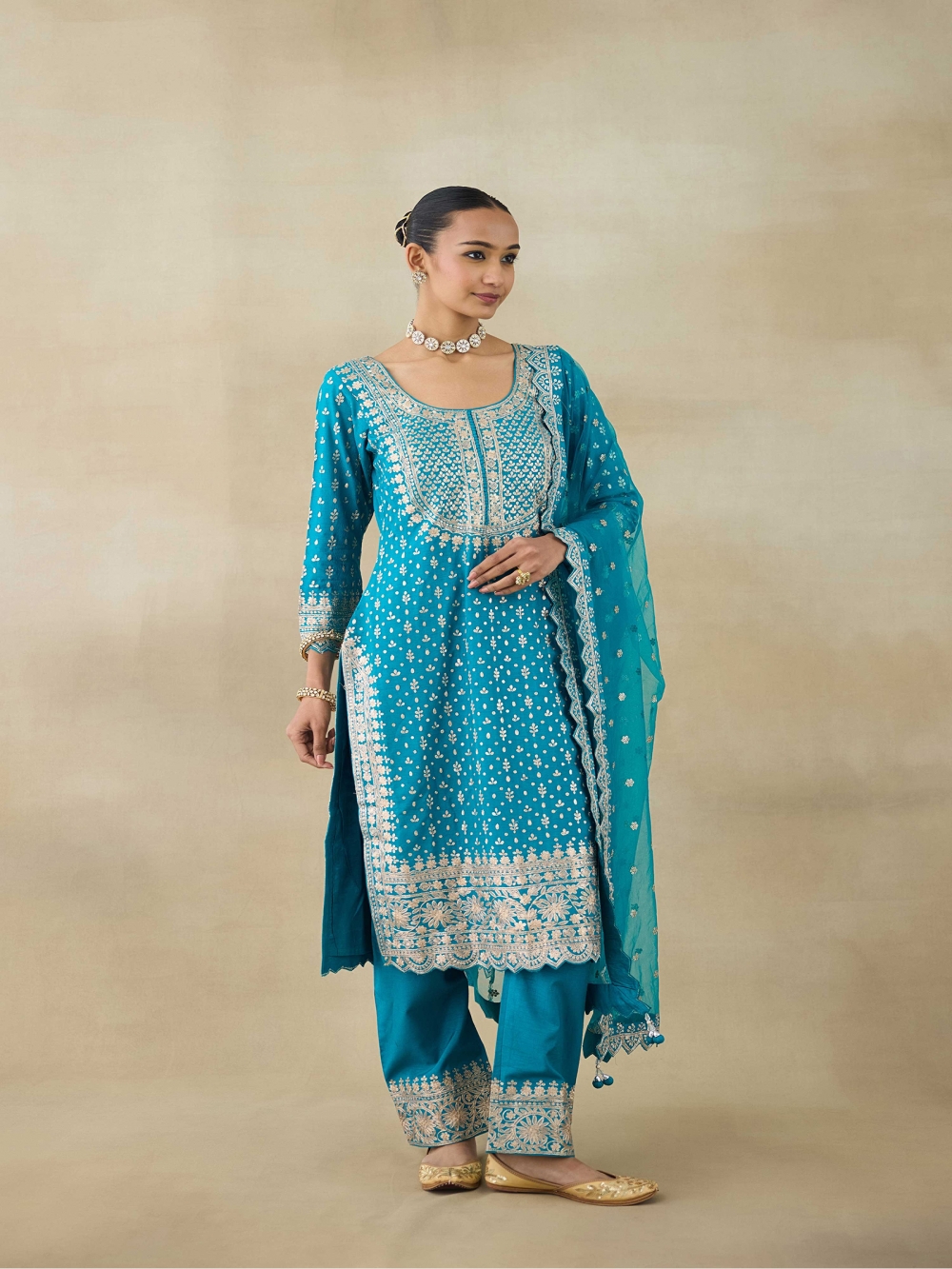 Aqua Blue Suit Set - Frontier Raas