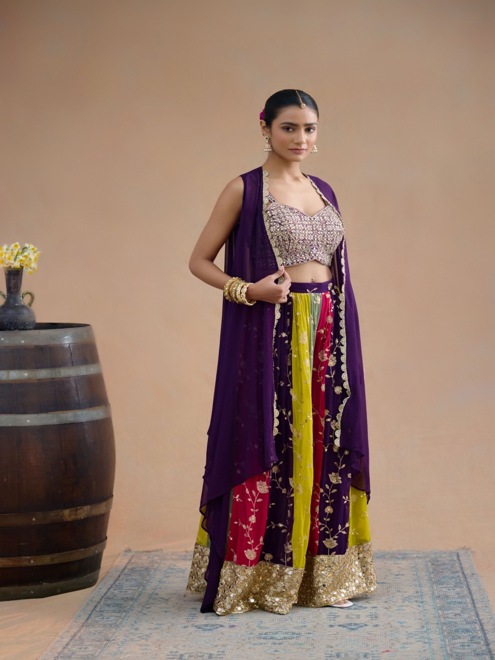 Amethyst purple sharara set - Frontier Raas
