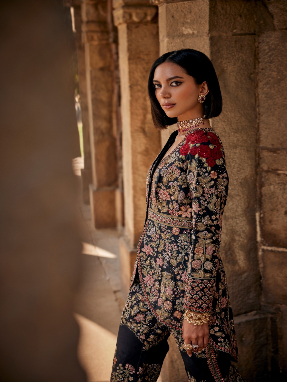 Night Black Jacket Set - Frontier Raas