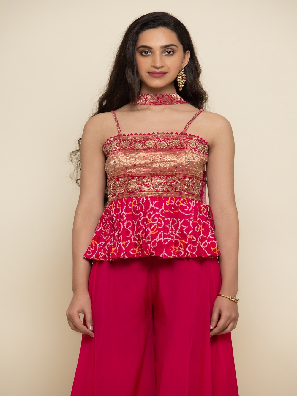 Ruby Pink Sharara Suit- Frontier Raas
