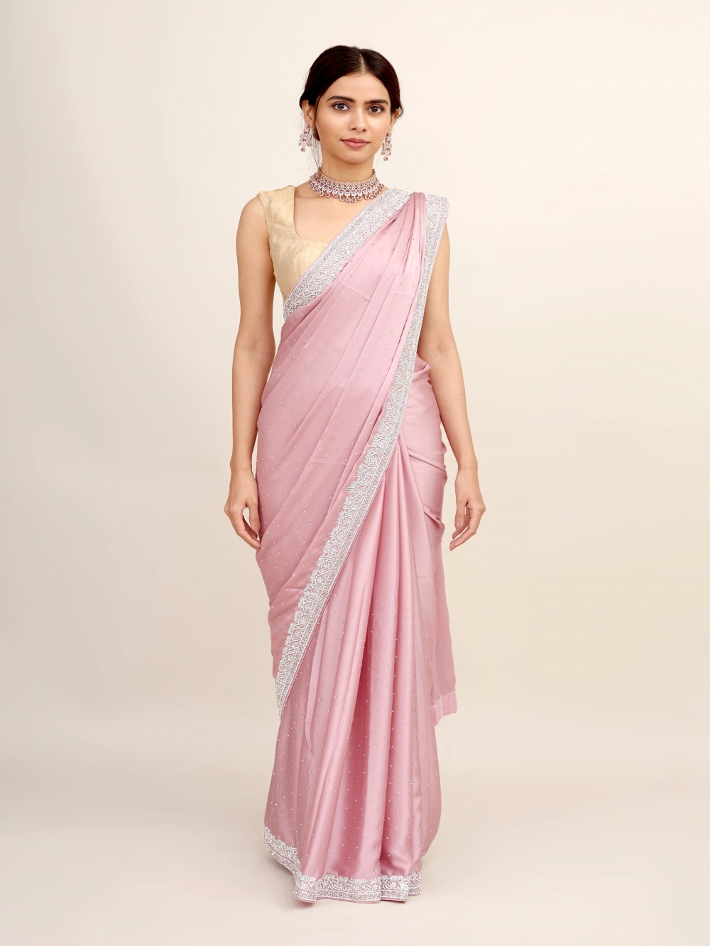 Buy Prime-Rose Satin Saree For Women Online - Frontierraas