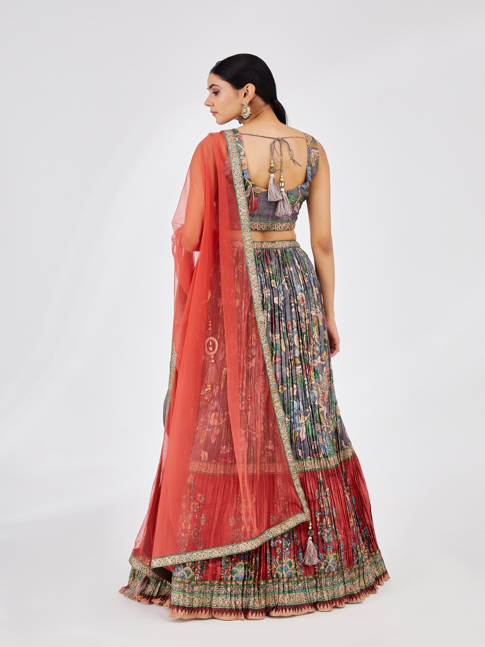 Rustic Red Silk Lehenga- Frontier Raas