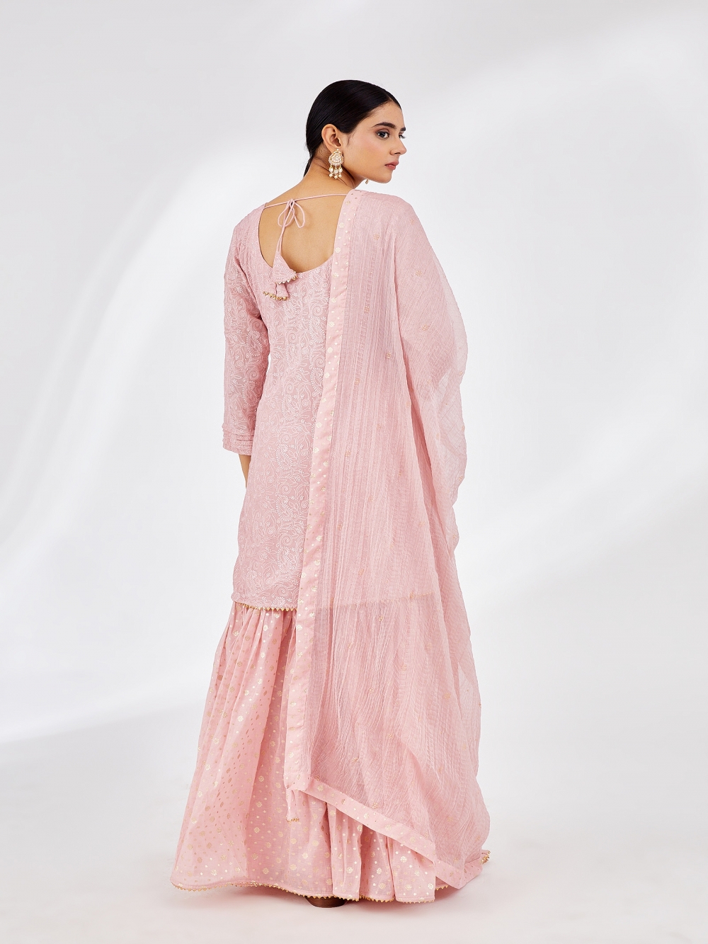 Peach,Sharara,Suit-,Frontier,Raas
