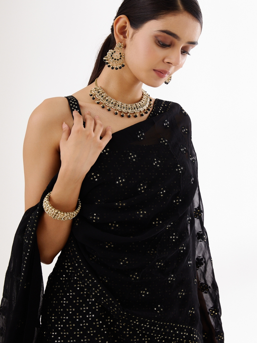 Colossal,Black,Sharara,Suit-,Frontier,Raas