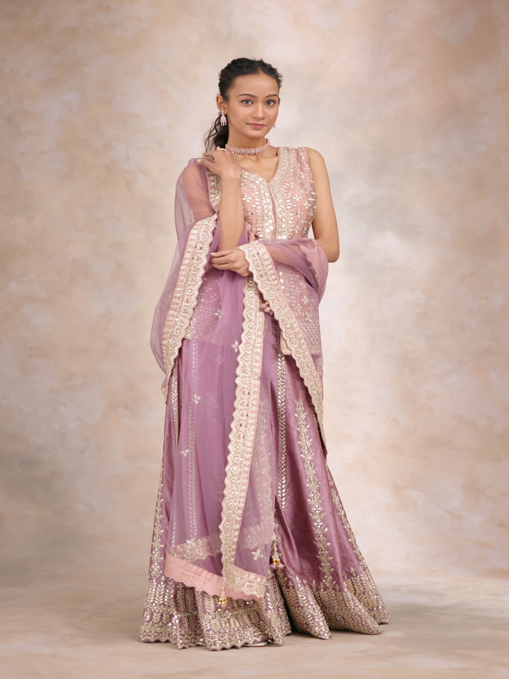 Robust Pink Silk Sharara Set- Frontier Raas