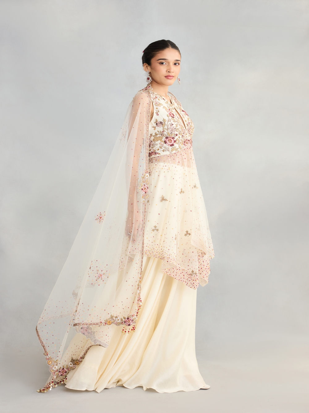 Ivory Silk Sharara Set | Bridal Suits | Frontier Raas