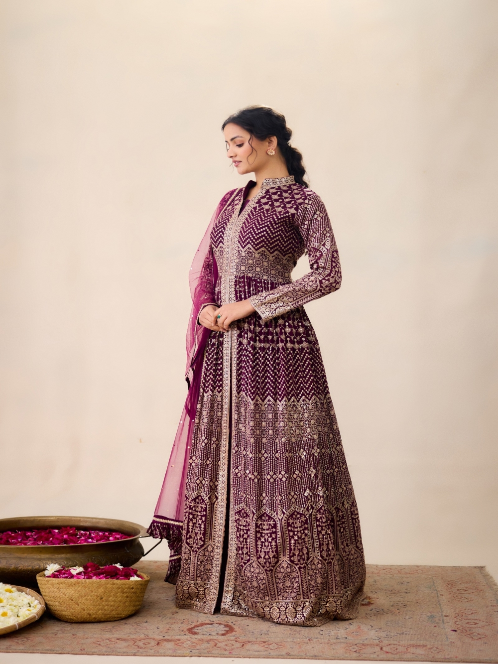Sangria Purple Lehenga Set - Frontier Raas