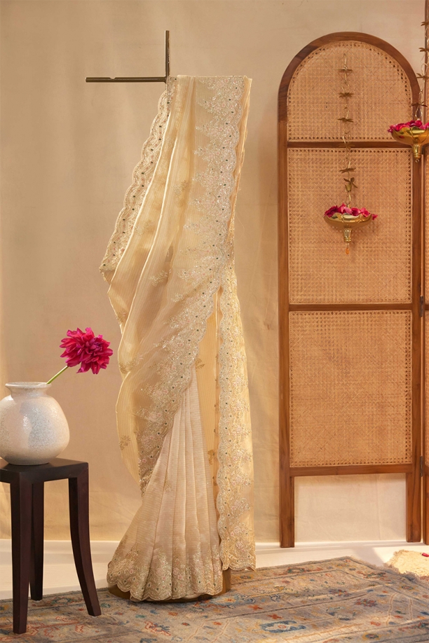 tissue organza saree
