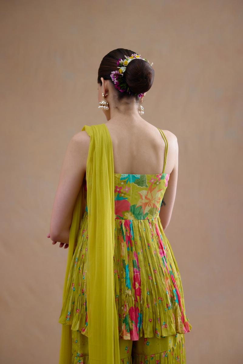 Lime Green Garara - Frontier Raas