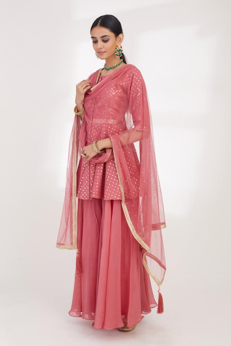 Buy Punch Pink Sharara Set For Women Online