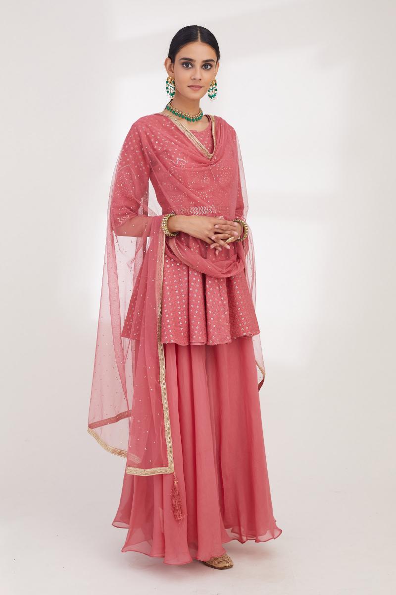 Buy Punch Pink Sharara Set For Women Online