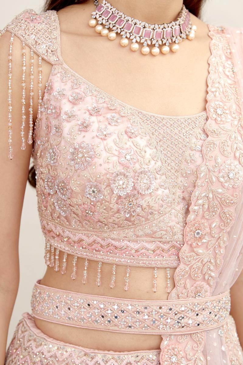 Buy Sublime Pink Net Lehenga For Women Online - Frontierraas