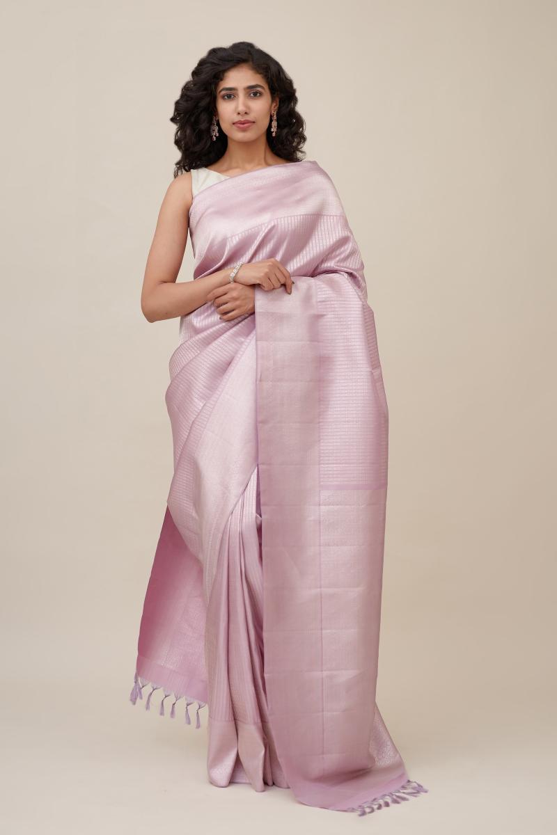 Buy Lilac Silk Saree For Women Online - Frontierraas