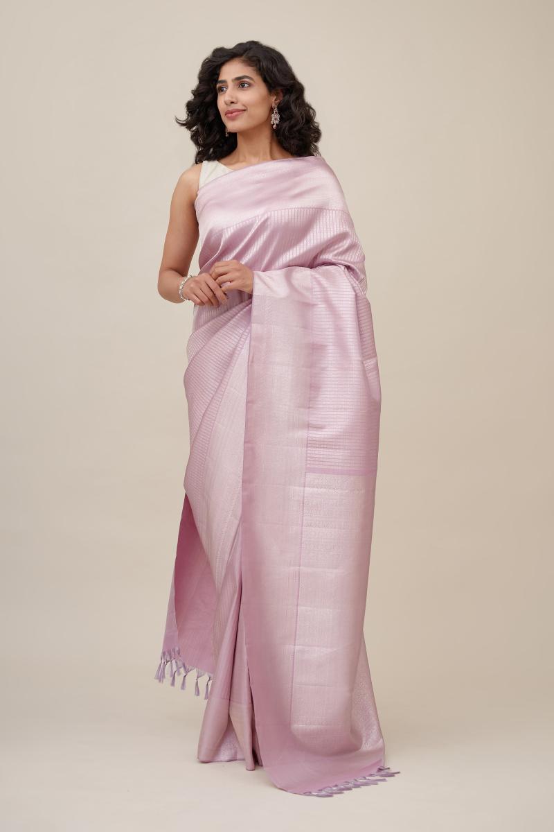 Buy Lilac Silk Saree For Women Online - Frontierraas