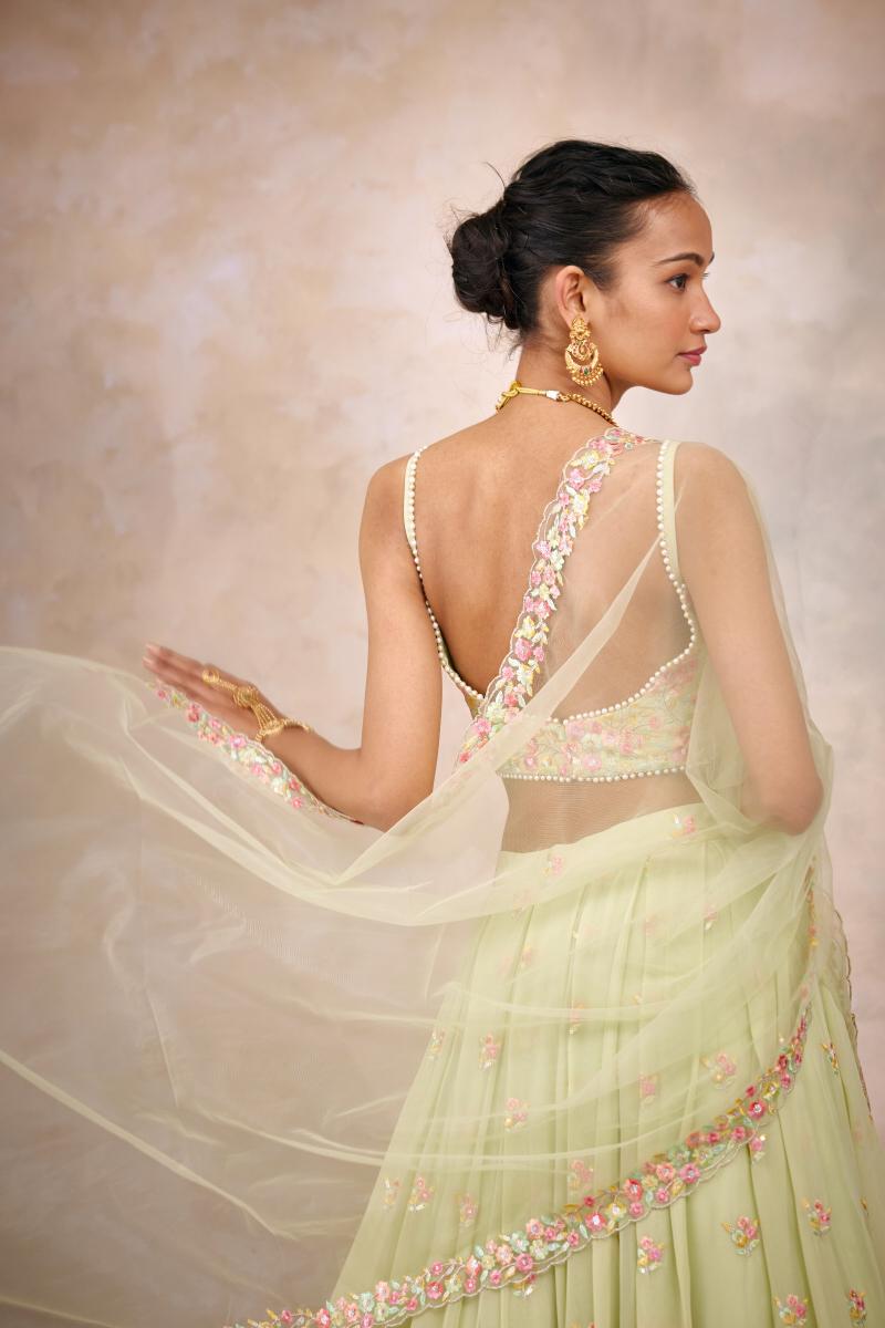 Zesty Lime Georgette Lehenga