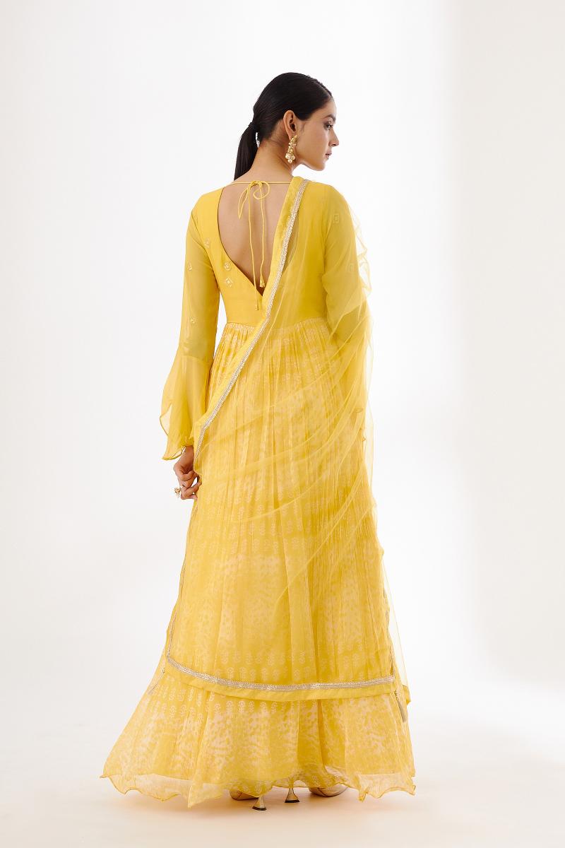 Canary,Yellow,Anarkali-,Frontier,Raas