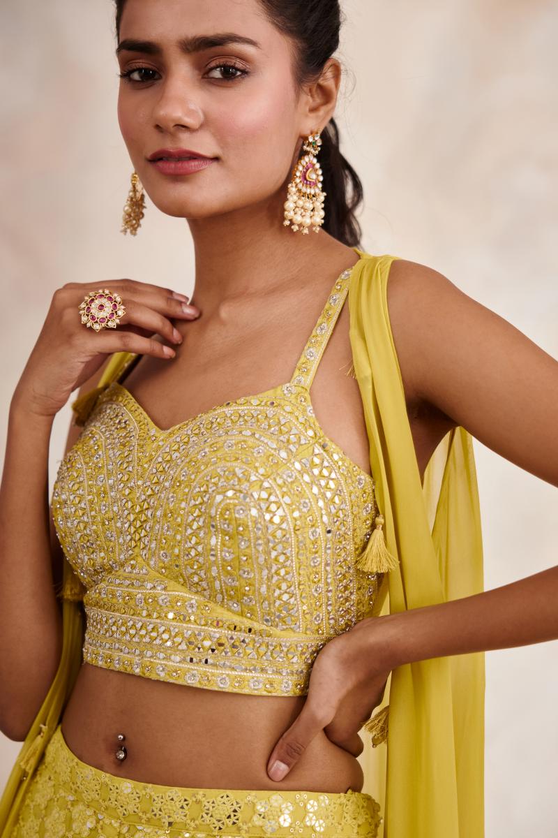 Blazing Yellow Pallazo Cape Set Frontier Raas