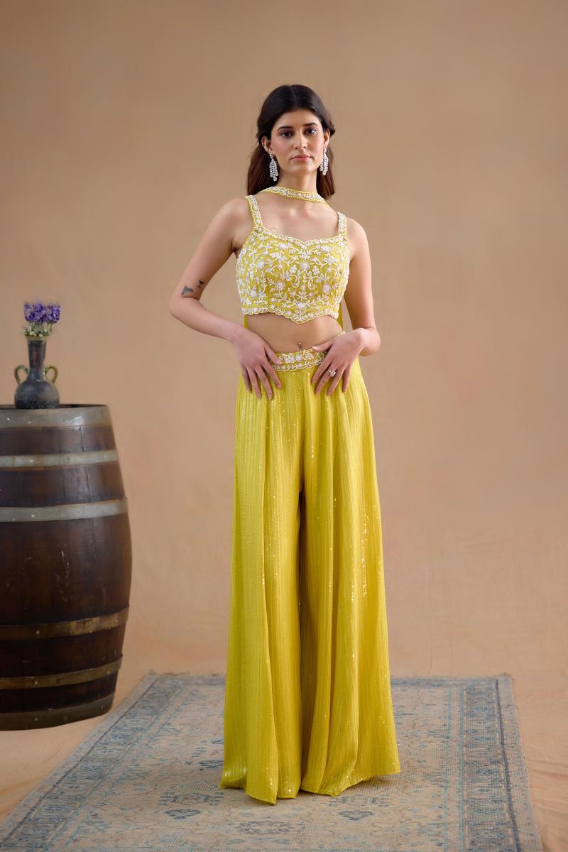Canary Yellow Sharara Set - Frontier Raas