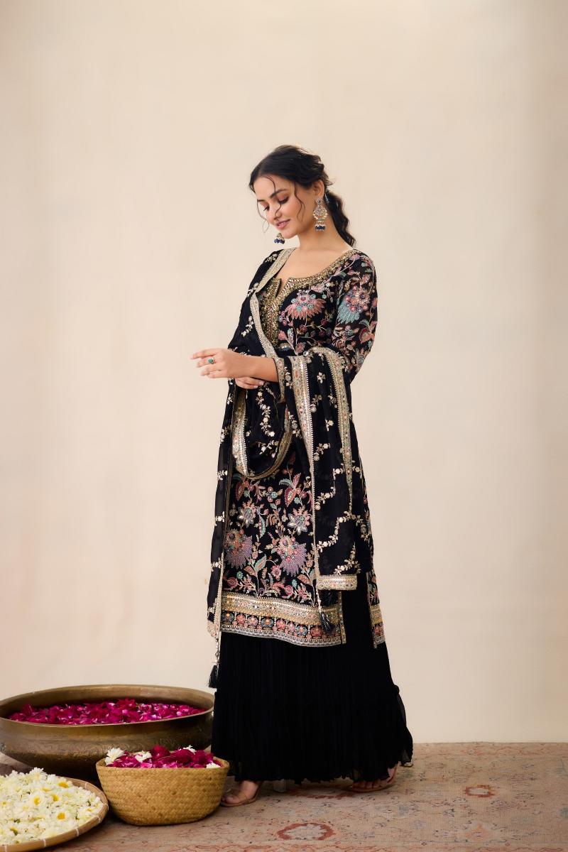 Coal Black Garara Set - Frontier Raas